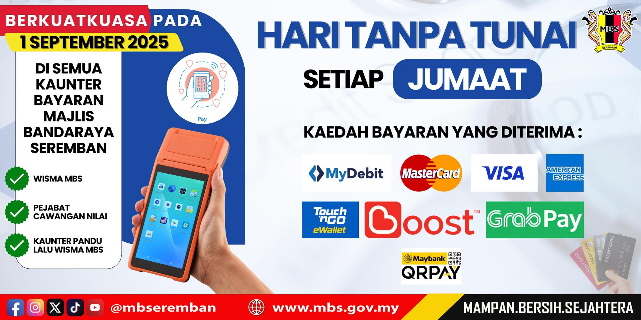CASHLESS DAY IS NOW AT MBS | Official Portal Seremban City Council (MBS)